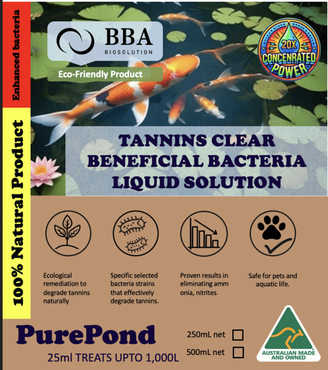 BBA Tannins Clear Bacteria (liquid) - The Fish Works Pond Supplies